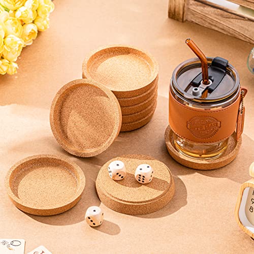 Set of 18 Cork Coasters Bulk 4 Inch Round Lip Cup Holder Leak Proof Cork Coasters for Drinks Reusable Absorbent Cup Coaster for Mugs Coffee Glass Table Desk Party Supplies, Brown