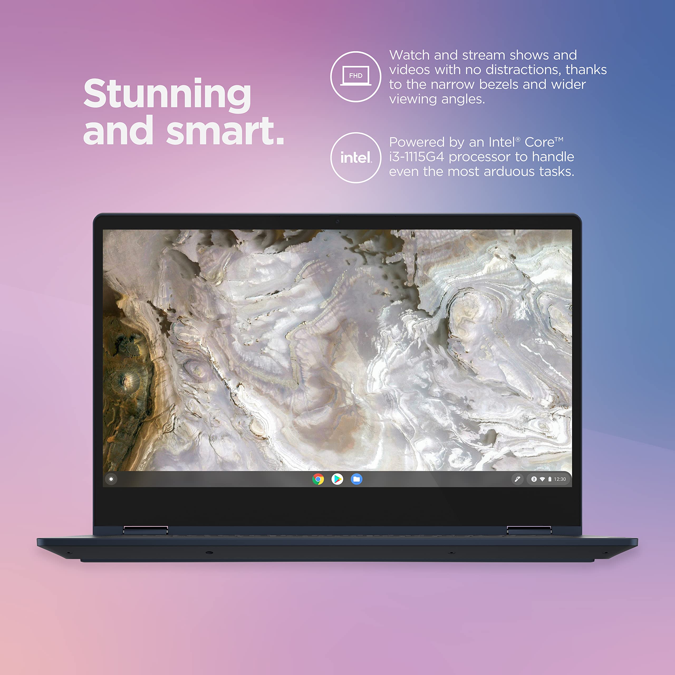 Lenovo - 2022 - IdeaPad Flex 5i - 2-in-1 Chromebook Laptop Computer - Intel Core i3-1115G4-13.3"" FHD Touch Display - 8GB Memory - 256GB Storage - Chrome OS (Renewed), Black