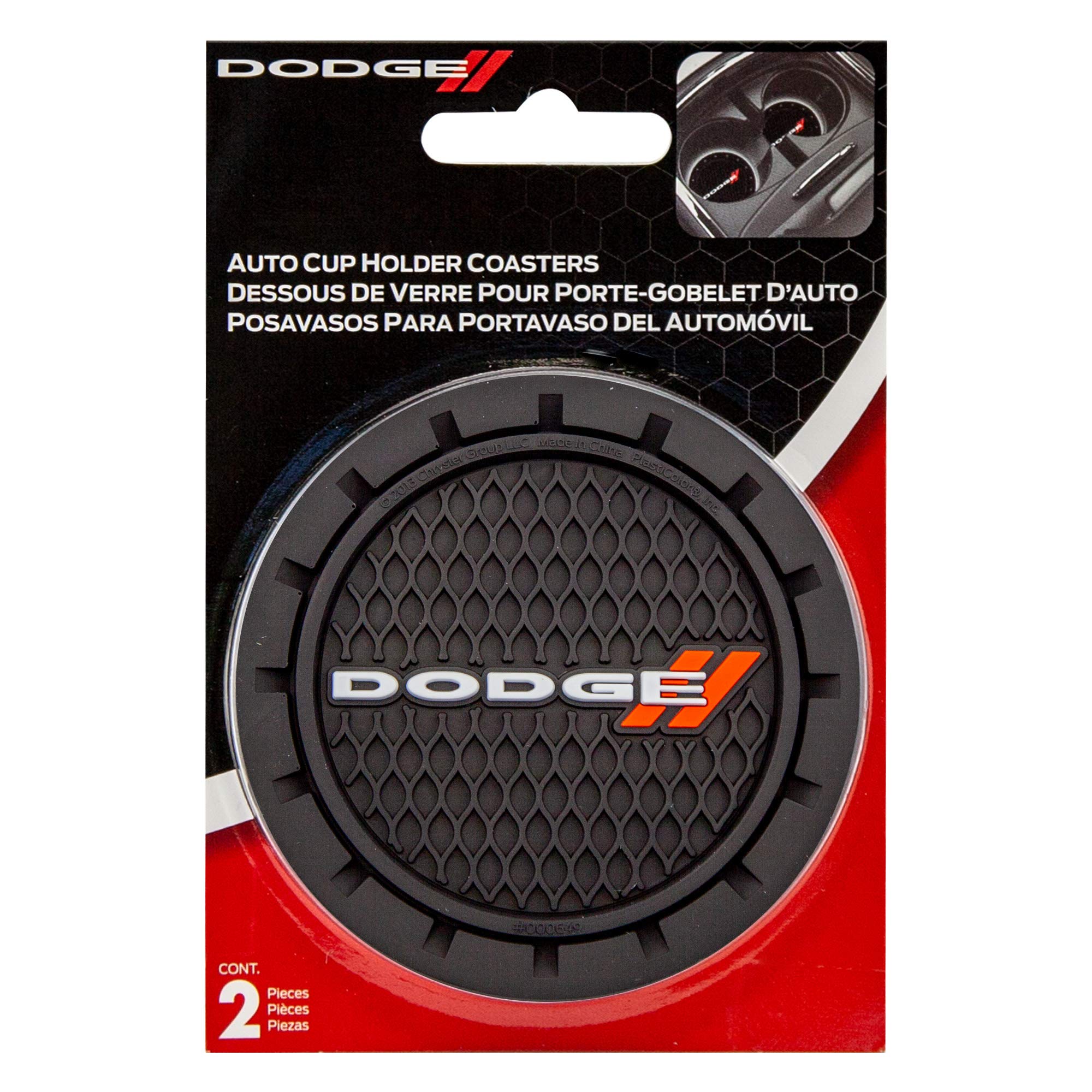 Plasticolor 000649R01 Dodge Logo Auto Car Truck SUV Cup Holder Coaster 2-Pack