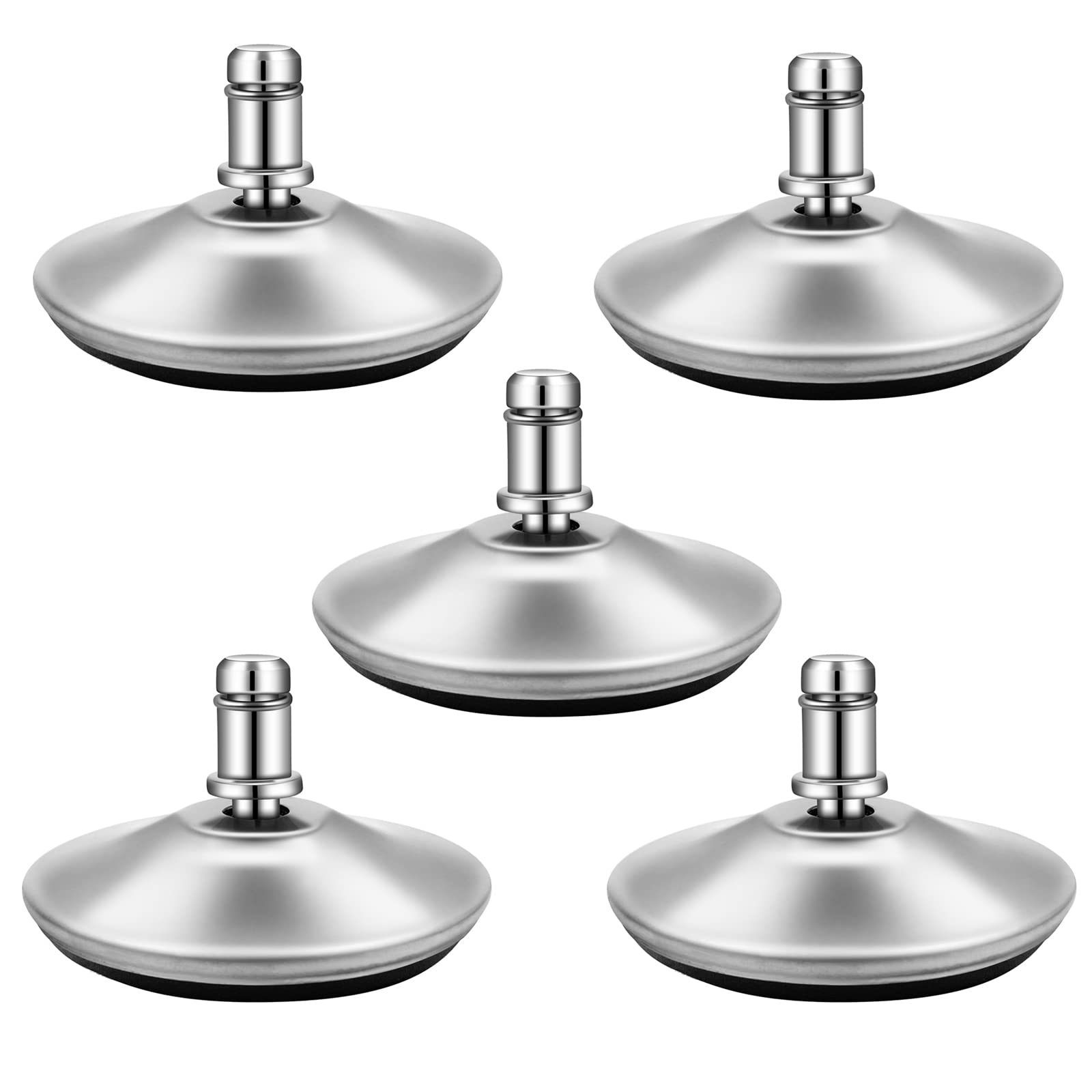uvce Office Chair Bell Glides Replacement Swivel Caster Wheels to Fixed Stationary Castors，Adjustable Castor Low Profile Stool with Separate Self Adhesive Felt Pads 5pcs