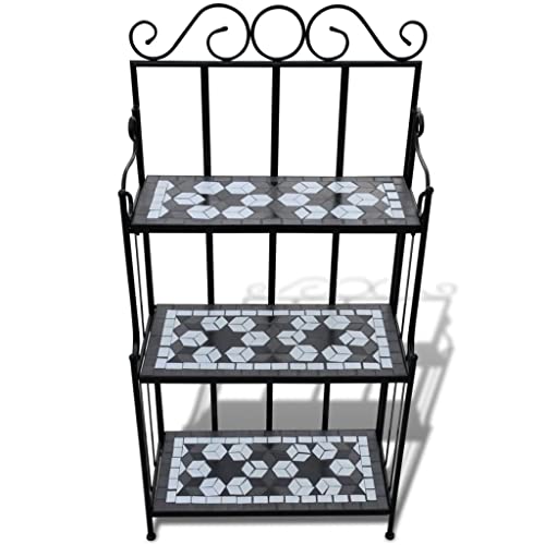 ZQQLVOO Mosaic Side Table Plant Table,Plant Rack,Plant Display Stand,Multi-Purpose Plant Stand,Flower Stands,For Backyard,Garden, Balcony,Terrace, Terracotta