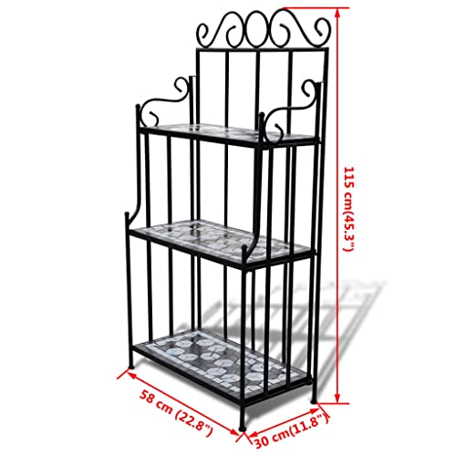ZQQLVOO Mosaic Side Table Plant Table,Plant Rack,Plant Display Stand,Multi-Purpose Plant Stand,Flower Stands,For Backyard,Garden, Balcony,Terrace, Terracotta
