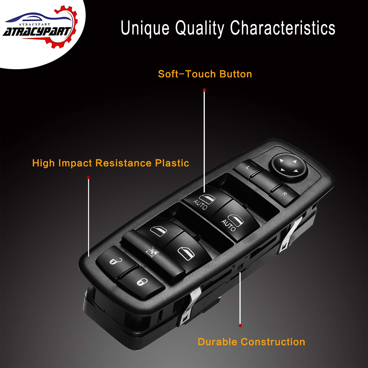Master Power Window Switch | Replcaement for 2011-2020 Chrysler 300, 2015-2017 Chrysler 200, 2011-2019 Dodge Charger, 2016-2022 Ram 1500 2500 3500 | Replaces# 68139805AB, 56046823AE, 68231805AA