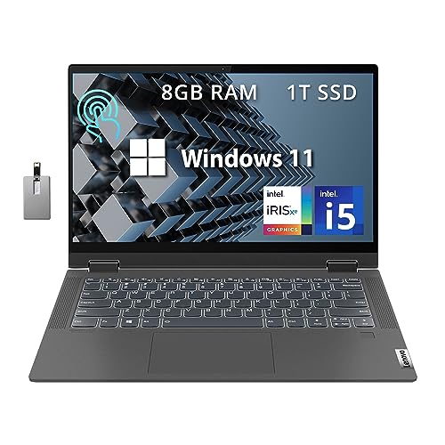 Lenovo IdeaPad Flex 5 15.6" FHD Touchscreen Laptop, Intel Core i5 1135G7, 8GB RAM, 1TB SSD, Intel Iris Xe, Backlit Keyboard, Fingerprint Reader, Wi-Fi AX, Gray, Win 11, 32GB USB Card (Renewed)