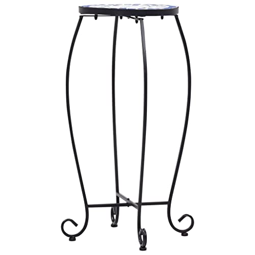 ZQQLVOO Mosaic Plant Table,Plant Rack,Plant Display Stand,Multi-Purpose Plant Stand,Flower Stands,For Backyard,Garden, Balcony,Terrace,Black White