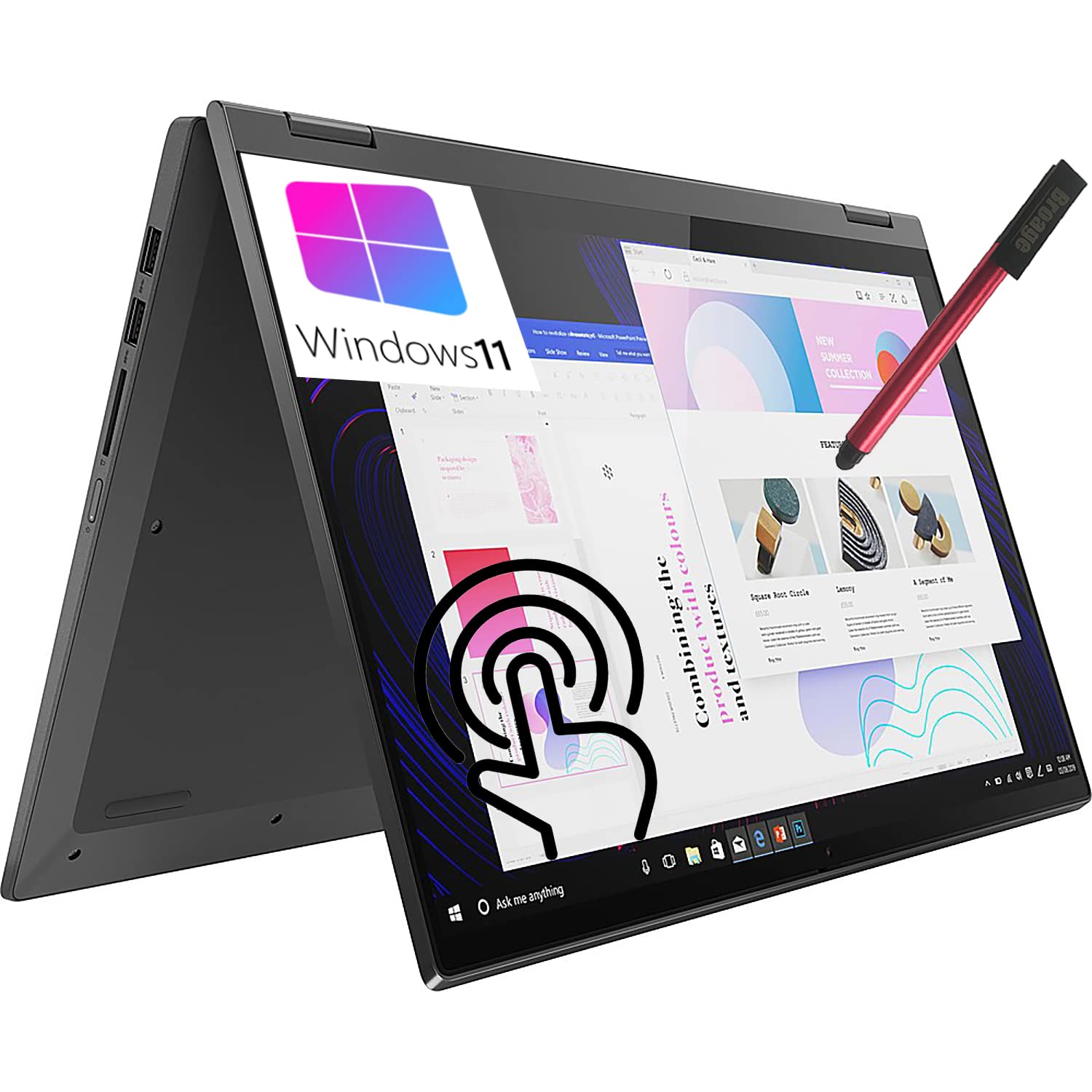 Lenovo 2023 Flex 5 16" Touch 2.5K 2-in-1 Laptop, 12th Gen Intel 10 Cores i7-1255U, 16GB LPDDR4x RAM, 512GB PCIe SSD, WiFi 6, BT 5.1, Backlit KB, Windows 11, 64GB Flash Stylus