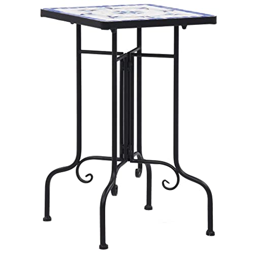 ZQQLVOO Mosaic Side Table,Plant Stand,Plant Rack,Plant Display Stand,Multi-Purpose Plant Stand,Flower Stands,For Backyard,Garden, Balcony,Terrace,Blue and White Ceramic