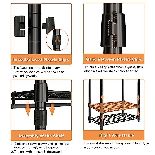 Tophorse T3 Portable Closet Clothes Rack, Heavy Duty Clothing Rack with 5 Hang Rods & 7 Shelves, Adjustable Closet Organizers and Storage Wardrobe, 75.2" W x 15.7”D x 76.4”H, Max Load 850LBS