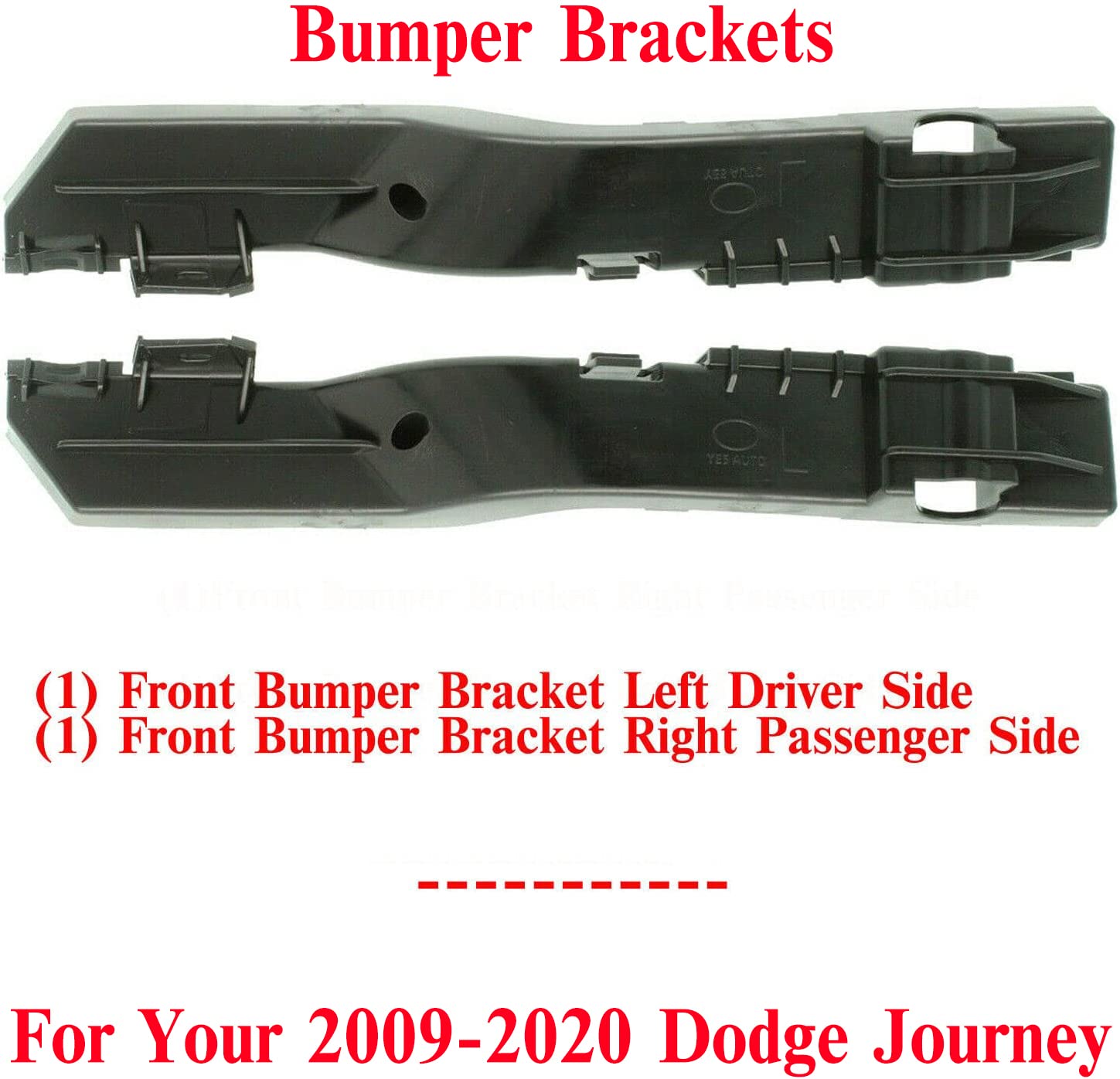 US AUTO PARTS PLUS New Front Bumper Brackets Left Driver & Right Passenger Side Direct Replacement For Dodge Journey 2009-2020 5178410AD 5178411AD CH1033105 CH1032105