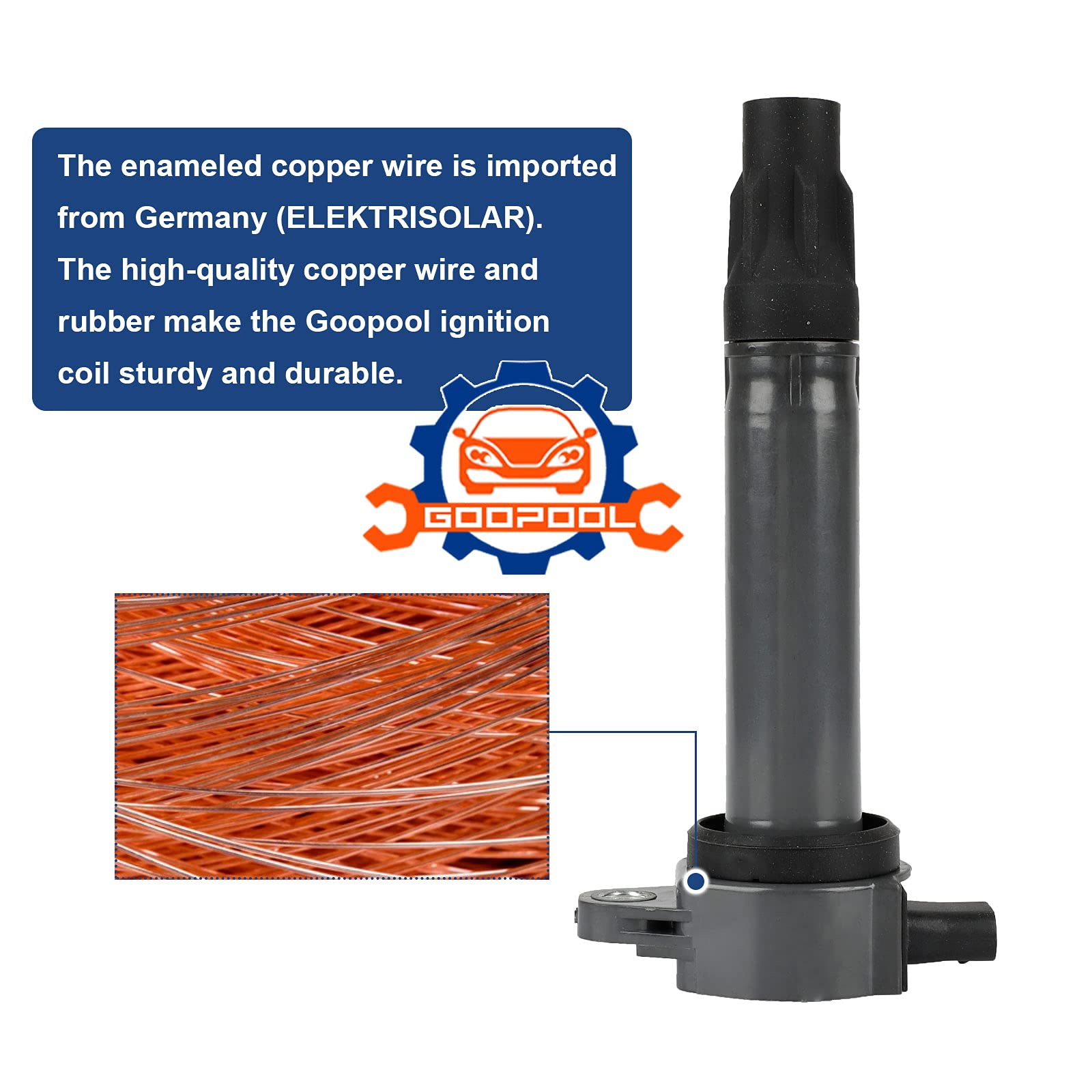 4606824AB Ignition Coils for 1.8L 2.0L 2.4L Dodge & Jeep, Avenger Caliber Journey, Compass Patriot, Chrysler 200 Sebring, Replaces UF557, C1587, 5C1644, C-1587, GN10346 4 packs