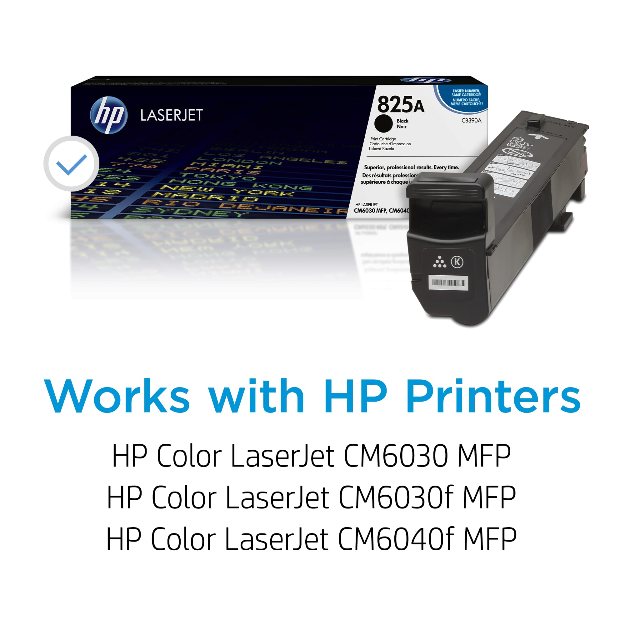 Original HP 825A Black Toner Cartridge | Works with HP Color LaserJet CM6030 MFP, CM6040 MFP Series | CB390A