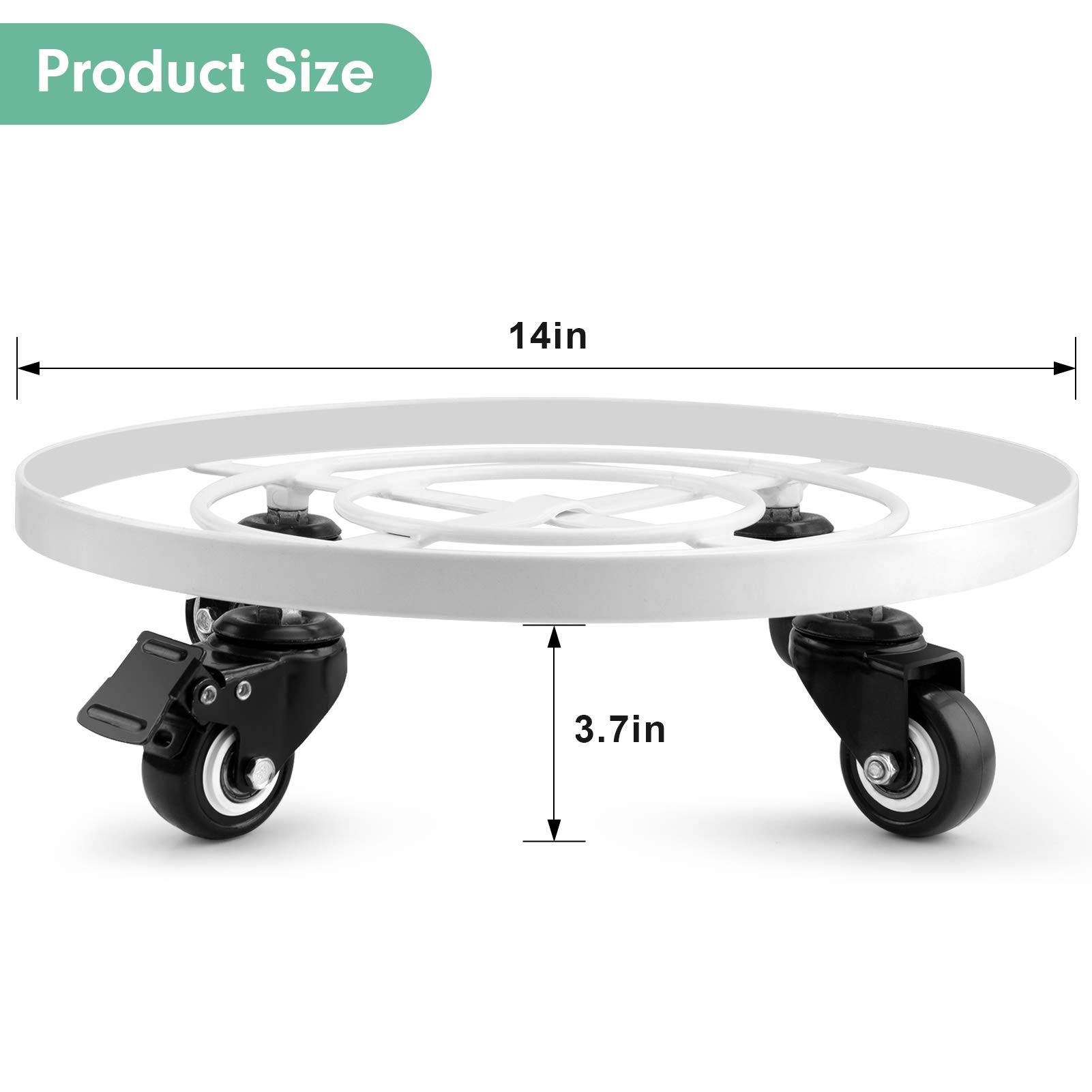 Amagabeli Garden Hose Holder Bundle 2 Pack Plant Caddies White 14inch