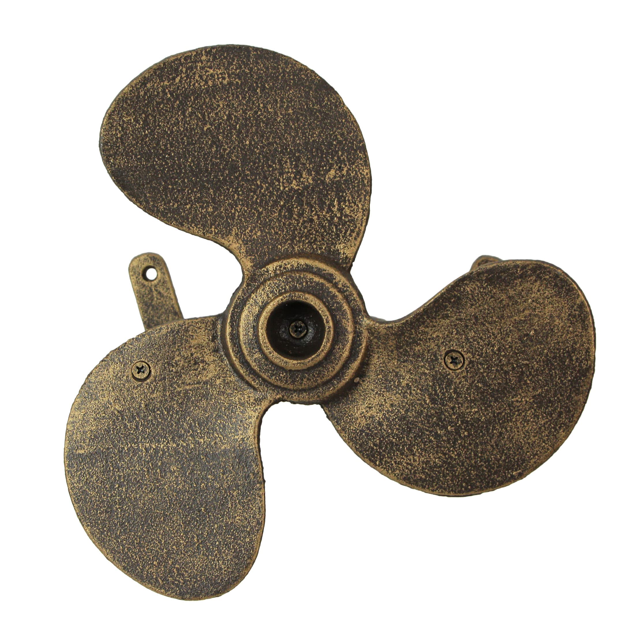 Bronze Finish Cast Iron Boat Propeller Wall-Mounted Decorative Garden Hose Hanger Holder - Nautical Outdoor Decor to Add Maritime Charm to Your Garden