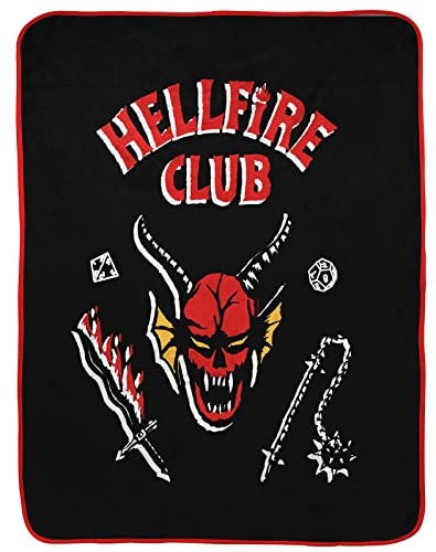 Stranger Things Defeat Hellfire Throw Blanket - Bedding Meausres 46 x 60 Inches - Fade Resistant Super Soft Fleece