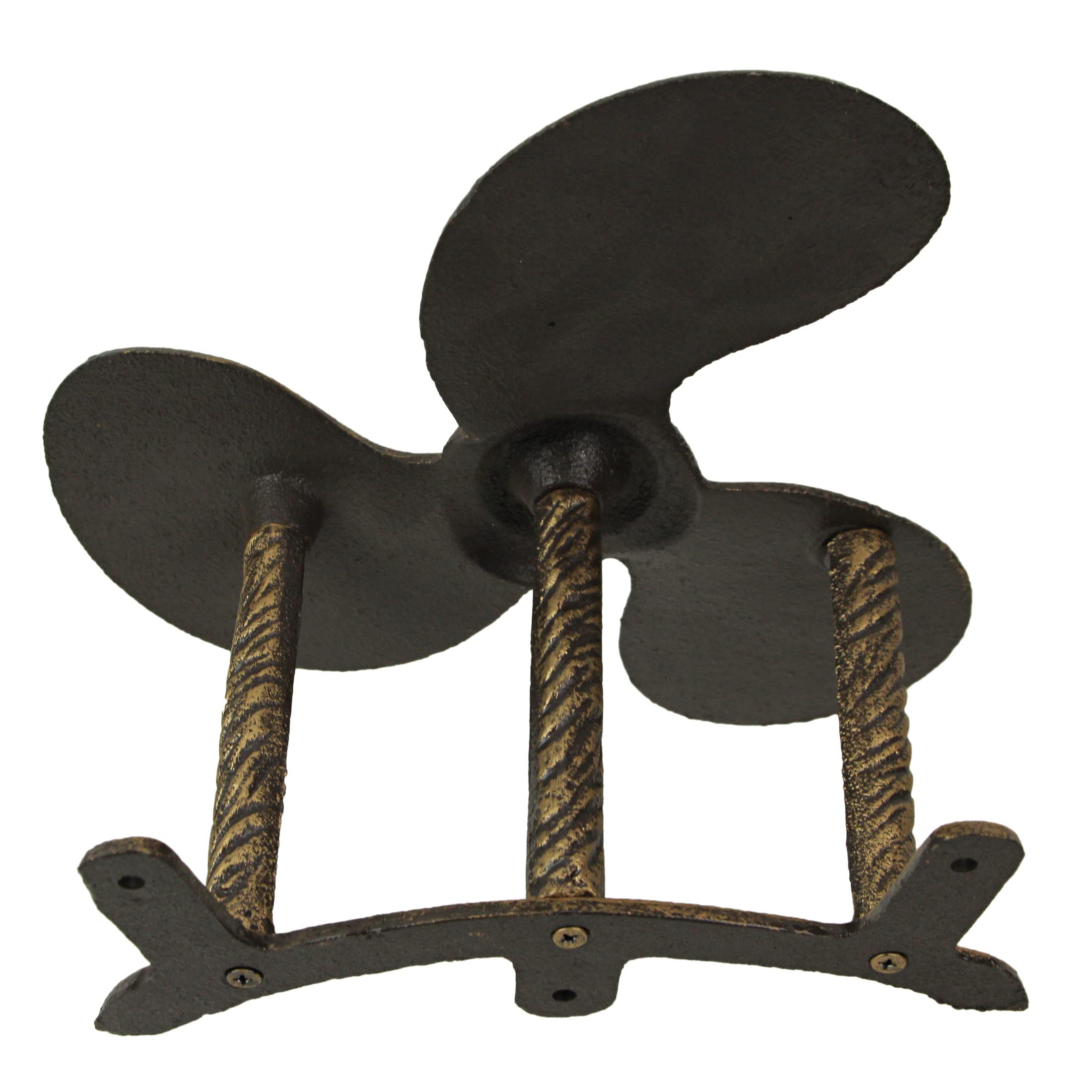 Bronze Finish Cast Iron Boat Propeller Wall-Mounted Decorative Garden Hose Hanger Holder - Nautical Outdoor Decor to Add Maritime Charm to Your Garden