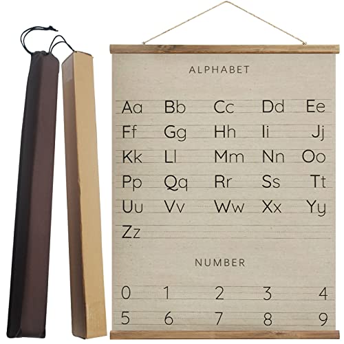 AnairsMo Alphabet Poster, Alphabet Wall Hanging, ABC Poster For Wall Decorative, Letters and Numbers Train Poster, ABC Canvas Art For Kids Room, Nursery, Playrom 16 x 24 Inch Wall Hanging Ready to Hang