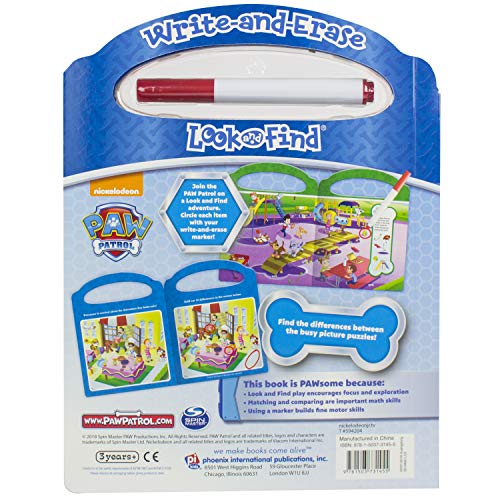 Nickelodeon - Paw Patrol - Write-and-Erase Look and Find Wipe Clean Board Book - PI Kids