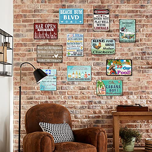 Teuoqi It's Not A Whore House, It's A Whore Home Metal Tin Sign Wall Art Home Decor Kitchen Poster Cafe Pub Plaque 8x12 Inch