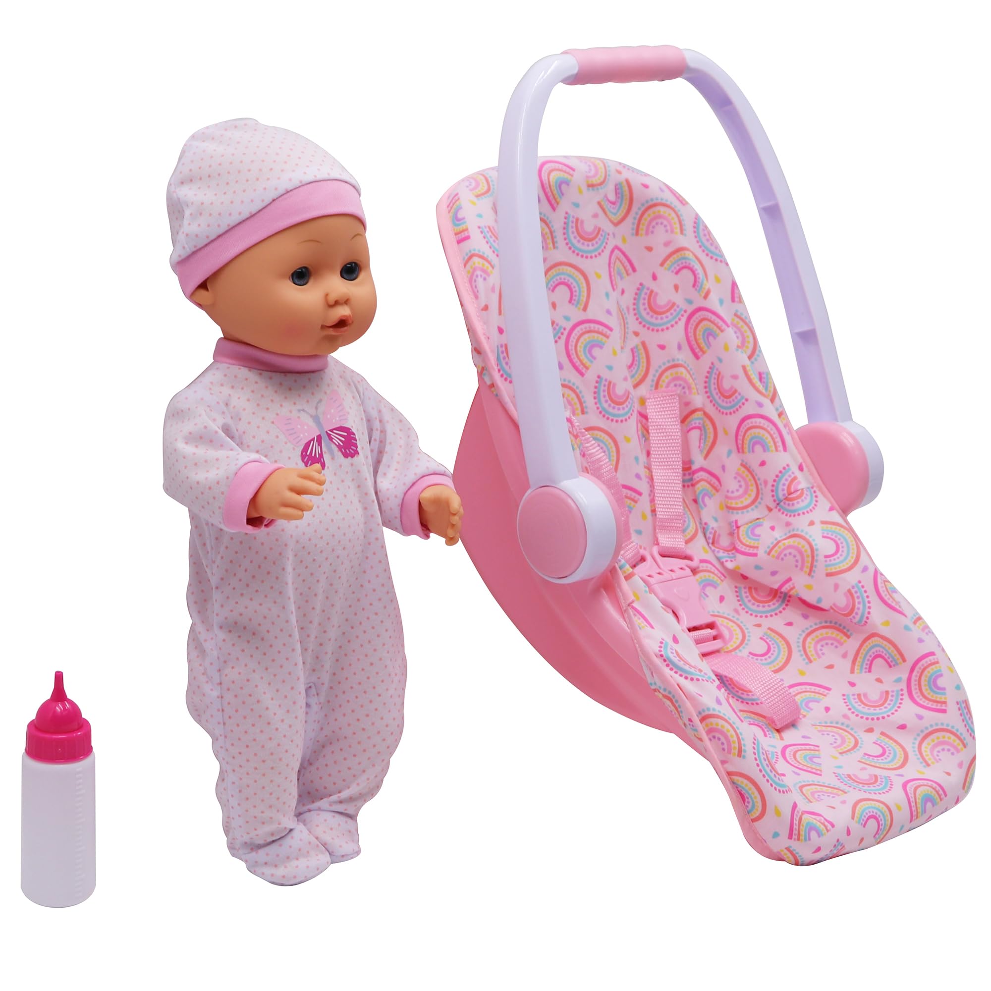 Dream Collection: 16" Baby Doll with Toy Carrier/Car Seat - Gi-Go Dolls, Kids Playset, Ages 3+, Multicolor (21131)