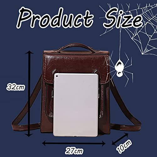 Yoniza Wednesday Addams Backpack Vintage Black Leather Backpack Durable Wednesday Backpack Adjustable Backpack For Women