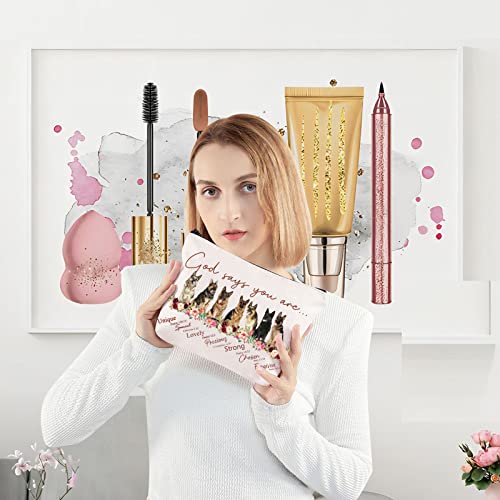LEVLO German Shepherd Dog Cosmetic Make Up Bag German Shepherd Gift God Says You Are Unique Special Lovely Make Up Zipper Pouch Bag (German Shepherd Dog)