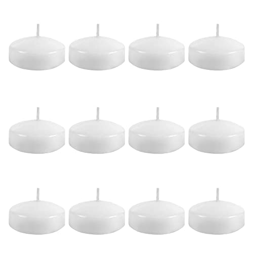 Floating Candles 2” 6 Hour White Unscented Dripless Wax Discs, Floating Candles for centerpieces, Cylinder Vases, Wedding, Party, Pool, Holiday
