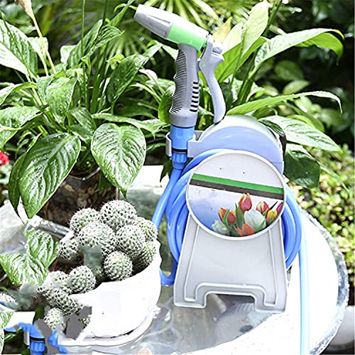 Wall Mounted Hose Holder Watering Hose Car Car Wash Water Gun Household Gardening Watering Storage Hose Reel Cast Iron (Color : Blue, Size : One Size)