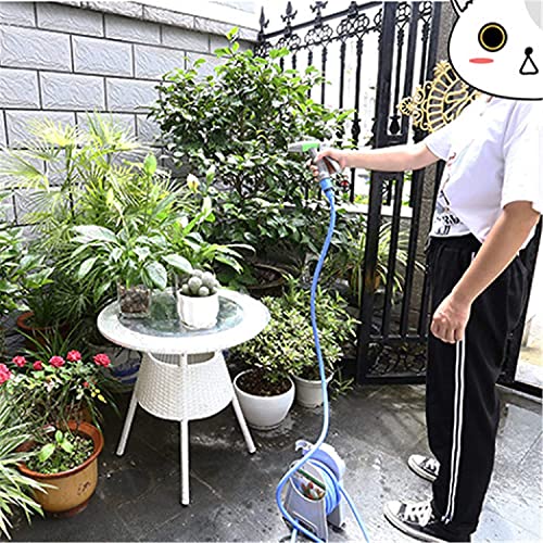Wall Mounted Hose Holder Watering Hose Car Car Wash Water Gun Household Gardening Watering Storage Hose Reel Cast Iron (Color : Blue, Size : One Size)
