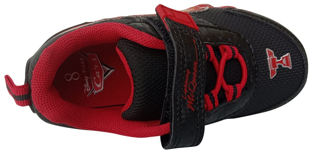 Disney Boy's Lightning McQueen Cars Light Up Sneakers (Black, Numeric_9)