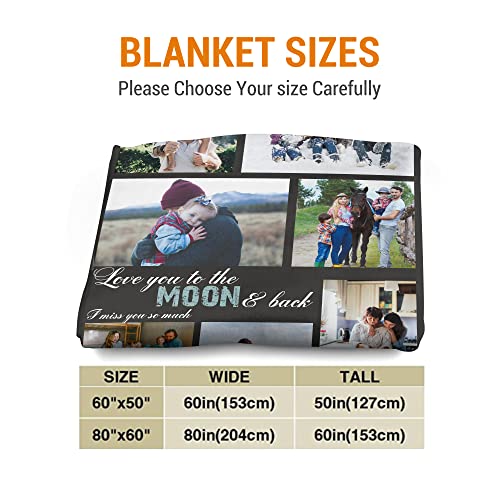 Launchigo Customized Photo Blanket - Collage Blanket with Text. Make Your Own Fleece Throw Blanket. Gift for Anniversary, Thanksgiving, Birthday & Christmas. (Photo Blanket 22, 50"X60")