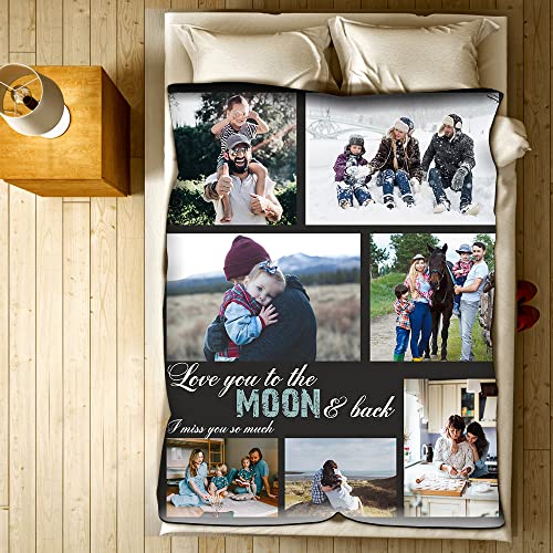 Launchigo Customized Photo Blanket - Collage Blanket with Text. Make Your Own Fleece Throw Blanket. Gift for Anniversary, Thanksgiving, Birthday & Christmas. (Photo Blanket 22, 50"X60")