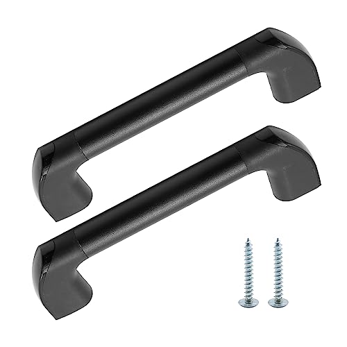 UOIENRT 2 Pack RV Grab Door Handle, Aluminum Automotive Grab Handles for Camping Vehicles, Trailers, Freight Trailers, RVs, Boats, Cars(Black)