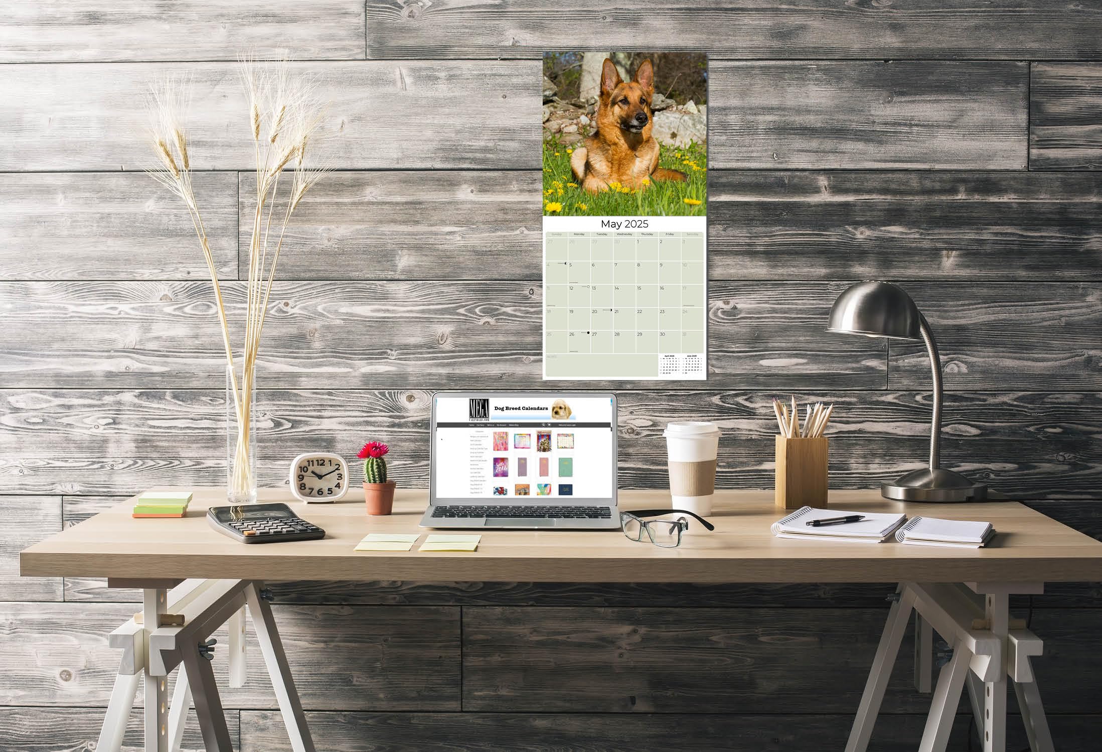 2024 2025 German Shepherd Calendar - Dog Breed Monthly Wall Calendar - 12 x 24 Open - Thick No-Bleed Paper - Giftable - Academic Teacher's Planner Calendar Organizing & Planning - Made in USA