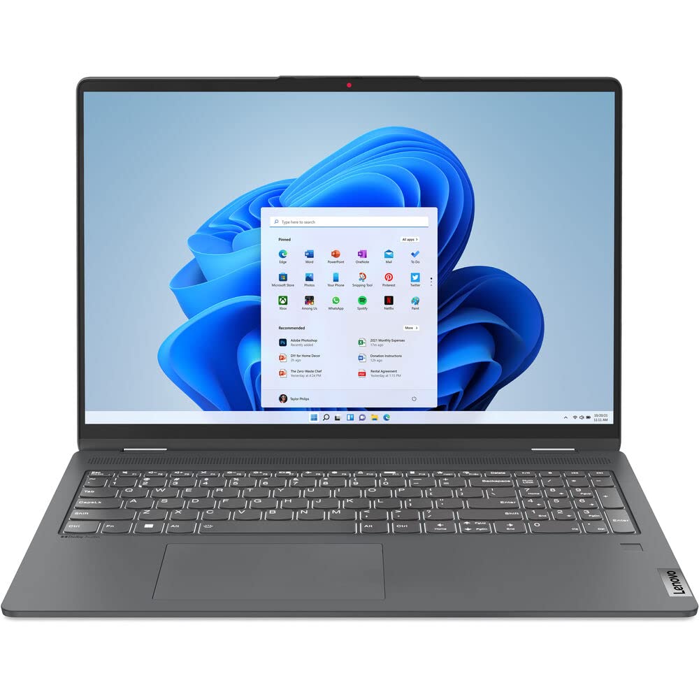 Lenovo 2023 IdeaPad Flex Laptop 16" WQXGA 2560 x 1600 LED-Backlit 12th Generation Intel Core i7-1255U 10-Core 16GB DDR4 512GB SSD Wi-Fi 6 Windows 10 Home Backlit Keyboard Touch Screen