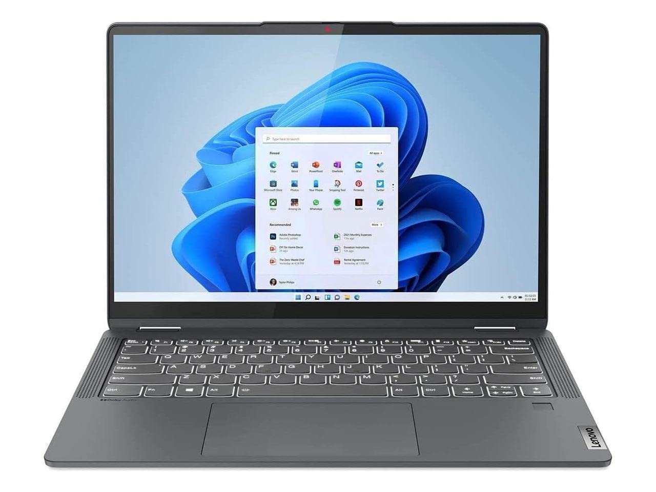 Lenovo IdeaPad Flex 5 2023 Laptop, AMD 6-Core Ryzen 5 5500U, 14" FHD+ IPS Touchscreen Display, AMD Radeon Graphics, 16GB LPDDR4 2TB SSD, Backlit Keyboard, Fingerprint, USB-C, Wi-Fi 6, Win11 Pro