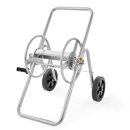 VEVOR Hose Reel Cart - Mobile Heavy Duty Steel Garden Tool Cart with Wheels, Holds up to 175 ft of 5/8'' Hose