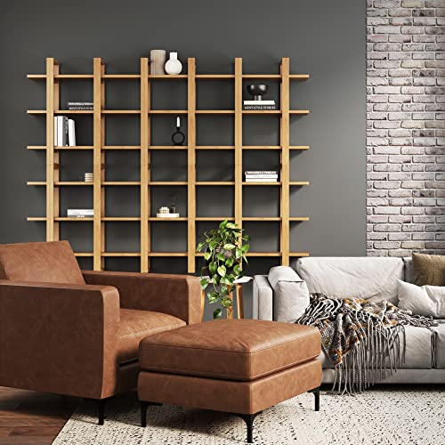 Nathan James Floating Wall Book Shelves, 3-Tier Display Shelf, Decorative Modular Shelf in Solid Wood for Bedroom, Nursery, Bathroom or Kitchen