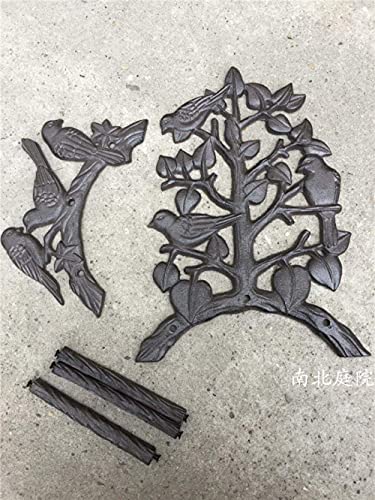 Riyyow Retro cast Iron Wrought Iron six Bird Garden Water Pipe Rack Garden Rack Garden Home Wall Decoration Water Pipe Bracket Drain Pipe-European Style (Color : A)