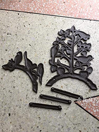 Riyyow Retro cast Iron Wrought Iron six Bird Garden Water Pipe Rack Garden Rack Garden Home Wall Decoration Water Pipe Bracket Drain Pipe-European Style (Color : A)