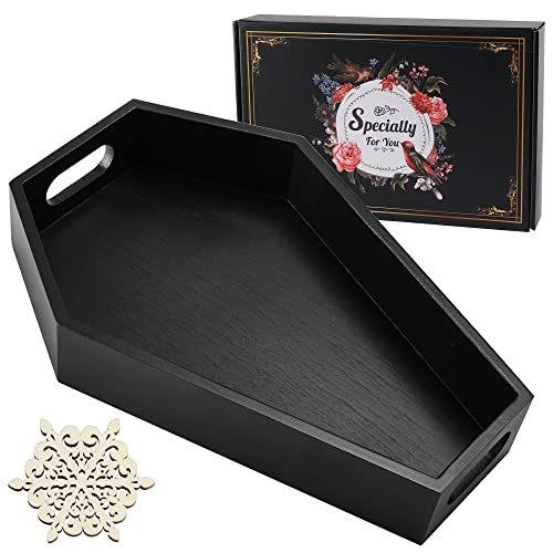 Goargif Coffin Tray,Wood Coffin Tray,Coffin Shape Serving Tray,Spooky Black Goth Decor Tray,Goth Candy Tray,Halloween Creepy Goth Decor Tray,Coffin Shelf,Black Goth Decor Tray,Goth Home Decor