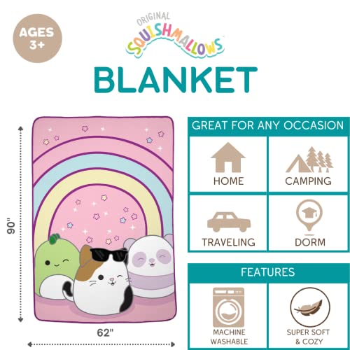 Franco Squishmallows Bedding Super Soft Plush Throw Blanket, 62 in x 90 in