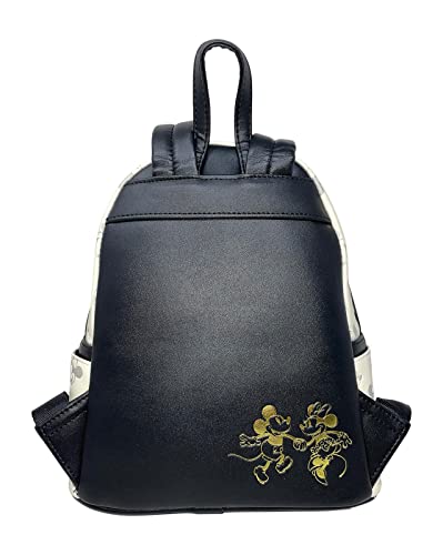 Loungefly Disney Mickey and Minnie Mouse Allover Debossed Womens Double Strap Shoulder Bag Purse