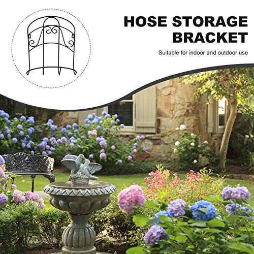 ERINGOGO 1 Set Hose Wrought Iron Frame Garden Hose Hanging Hook Water Hose Bulter Hose Storage Wall Mount Heavy Duty Garden Hose Hanger Shelving Brackets Hose Storage Rack Water