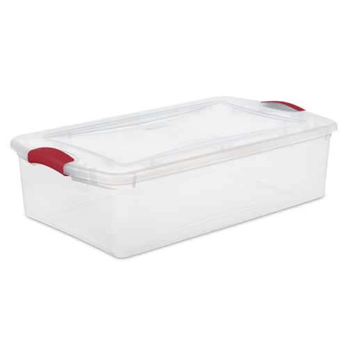 32 Qt. Latch Box Plastic, Stadium Blue, Set of 6 ,QH 239 (Blue, Count:6)