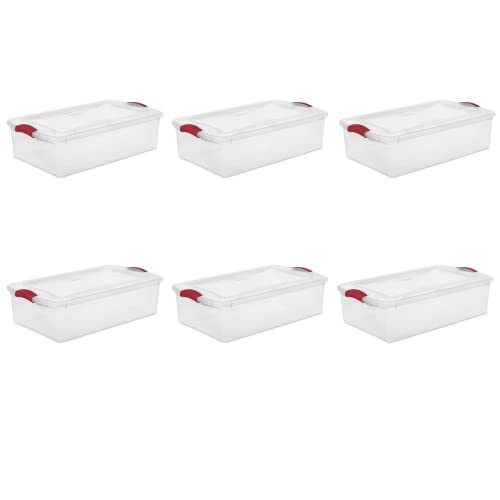 32 Qt. Latch Box Plastic, Stadium Blue, Set of 6 ,QH 239 (Blue, Count:6)