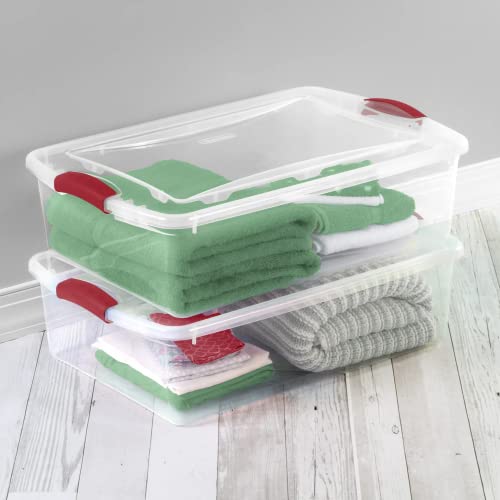 32 Qt. Latch Box Plastic, Stadium Blue, Set of 6 ,QH 239 (Blue, Count:6)