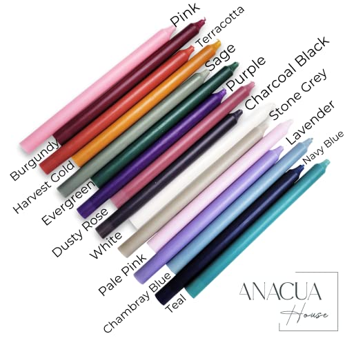 Anacua House | Navy Blue | 12 Inch Vertical Taper Candles | Solid Color | Smokeless | Dripless Candle Stick