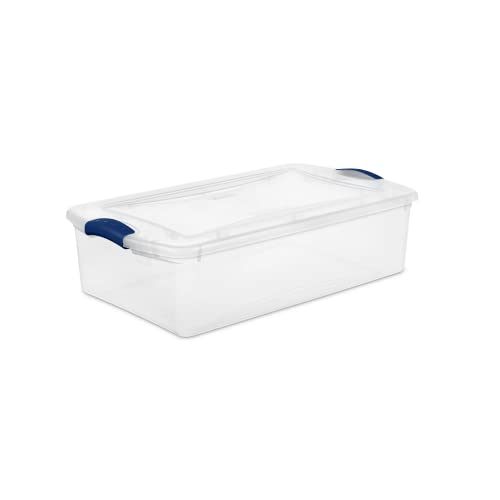 32 Qt. Latch Box Plastic, Stadium Blue, Set of 6 ,QH 239 (Blue, Count:6)