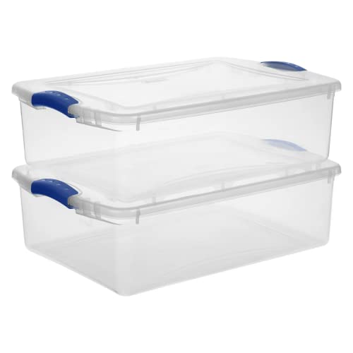 32 Qt. Latch Box Plastic, Stadium Blue, Set of 6 ,QH 239 (Blue, Count:6)