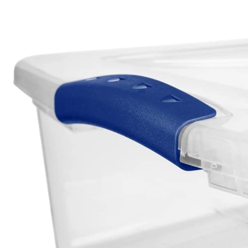 32 Qt. Latch Box Plastic, Stadium Blue, Set of 6 ,QH 239 (Blue, Count:6)